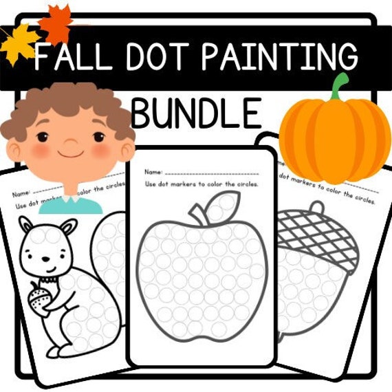 Fall Dot Painting Bundle Dot Marker Activities Printables - Etsy