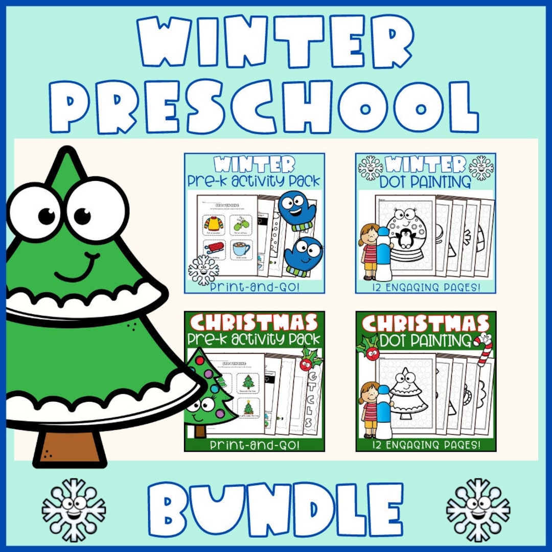 Winter Preschool Activity Bundle: No Prep Worksheets & Dot Marker Pages ...