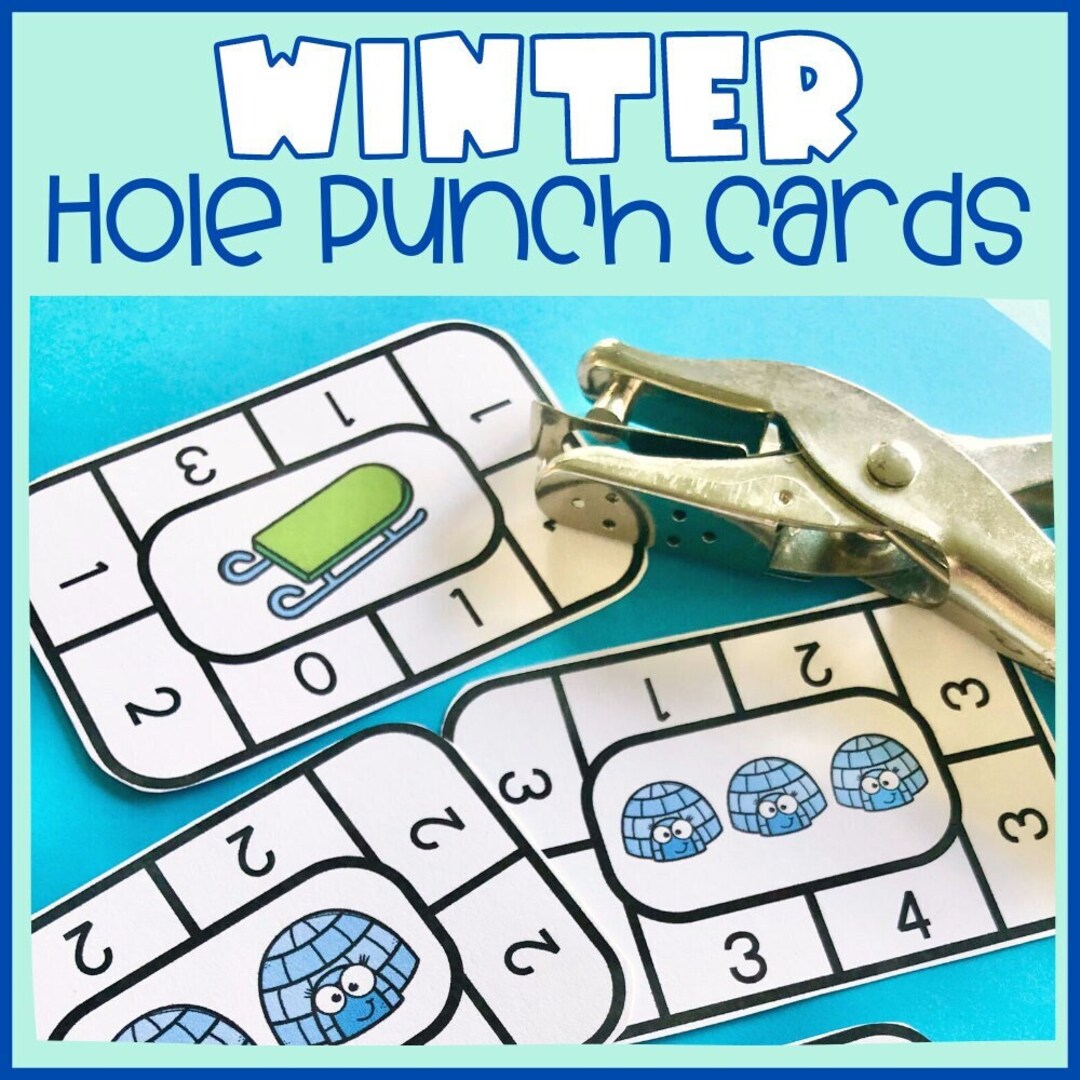 Winter Fine Motor Hole Punch Cards: Alphabet & Counting Practice - Etsy
