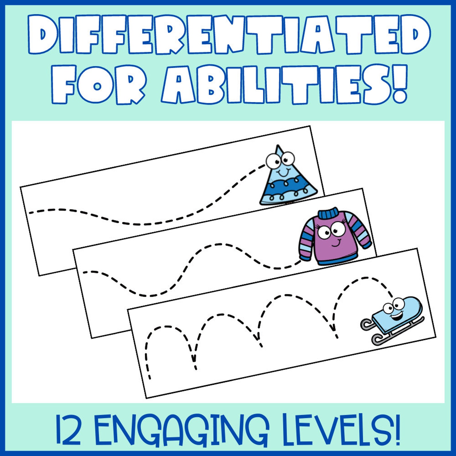 Winter Tracing Practice Cards - Winter Fine Motor Skills - Etsy