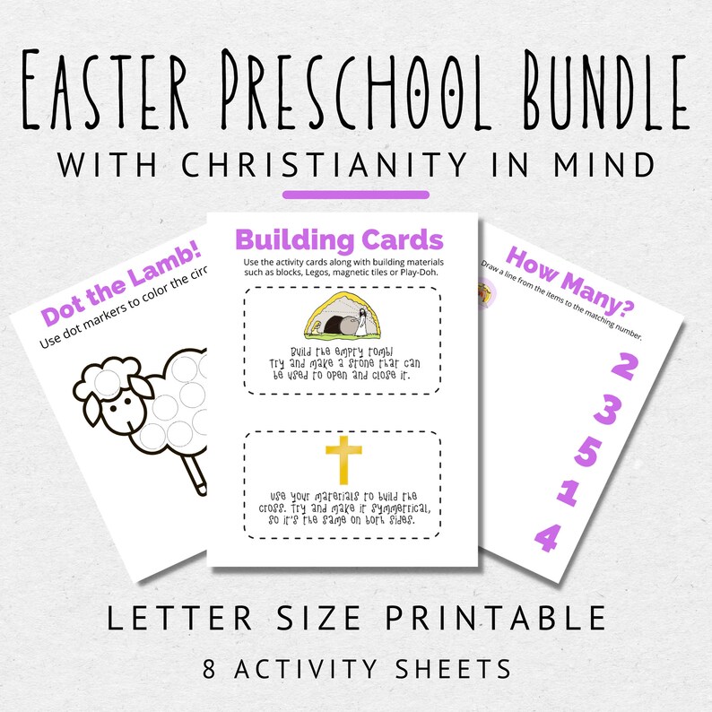 Easter Preschool Bundle, Easter Activity Sheets, Religious Preschool ...