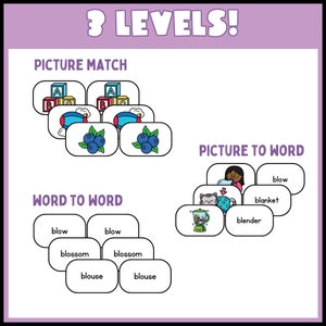 BL Blend Memory Game, Print and Go Spelling Activity - Etsy