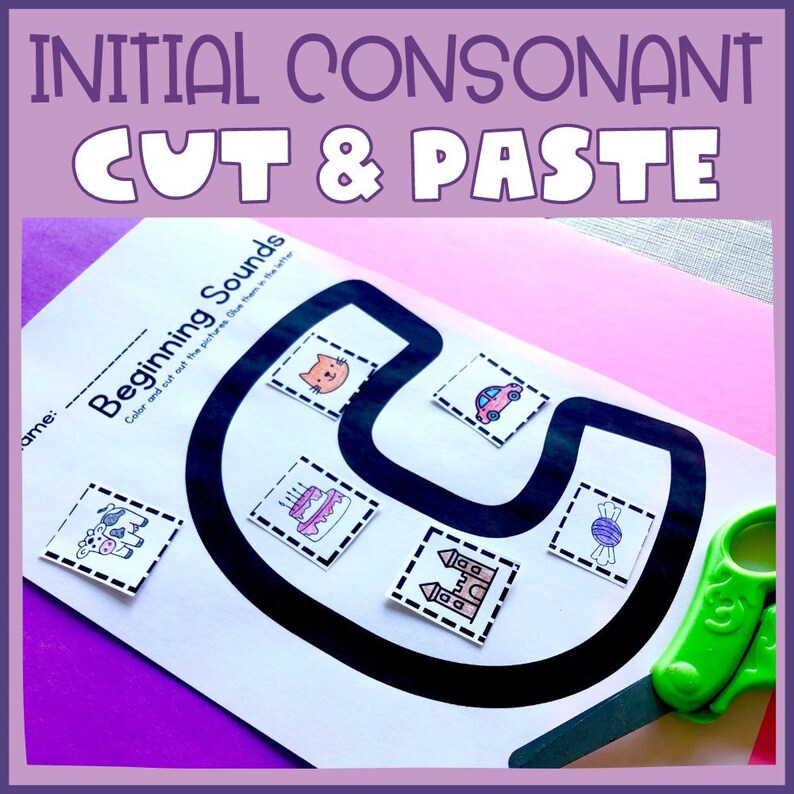 Initial Consonant Letter Sound Cut and Paste Activity, Phonemic ...