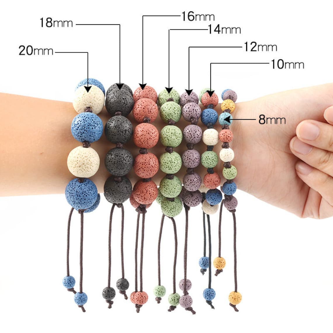 Lava Beads 20 Colors Round Lava Rock Beads Stone Volcanic Loose Beads ...