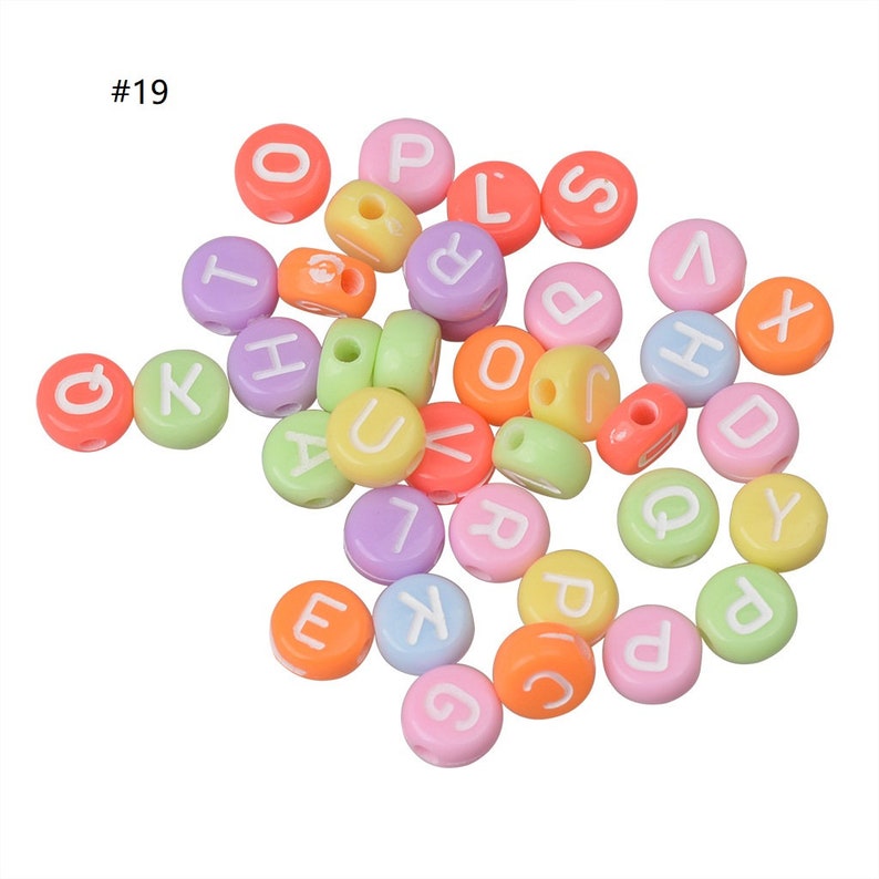 7mm Alphabet Beads Letter Acrylic Bead, Round Acrylic Beads, Plastic ...