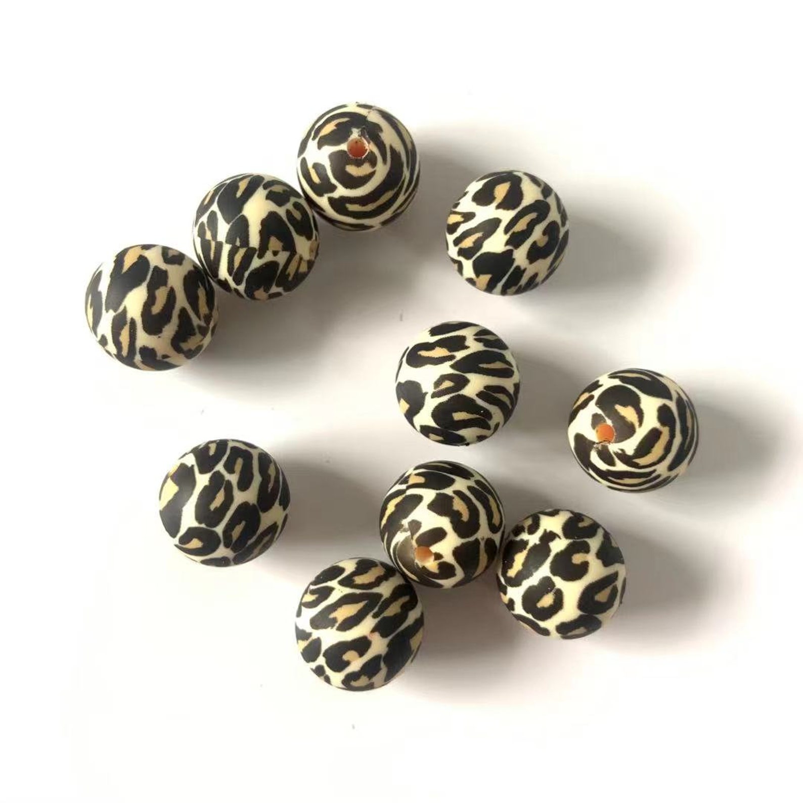 10-100pcs 15mm 12mm Leopard Print Round Silicone Beads Bulk - Etsy