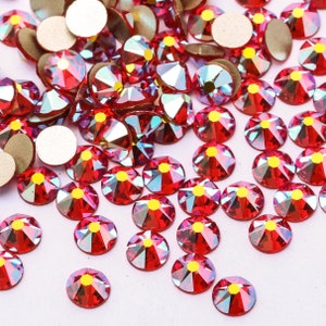 14400 GLASS Bulk AB Non-hotfix Rhinestones 100 Gross per Pack Flatback ...