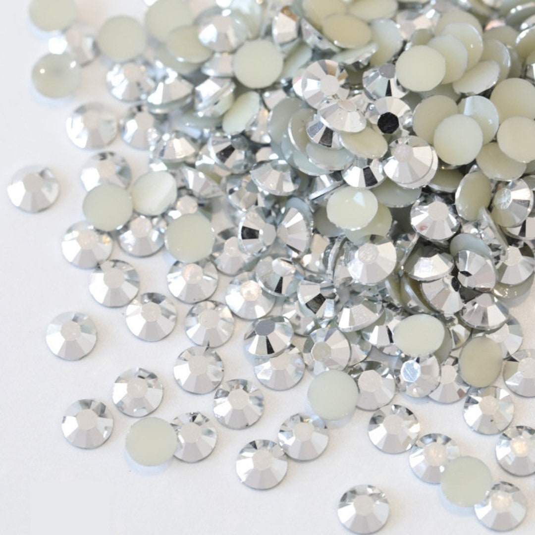 50000pcs Mine Silver Rhinestones Iridescent Nonhot Fix Resin Jelly ...