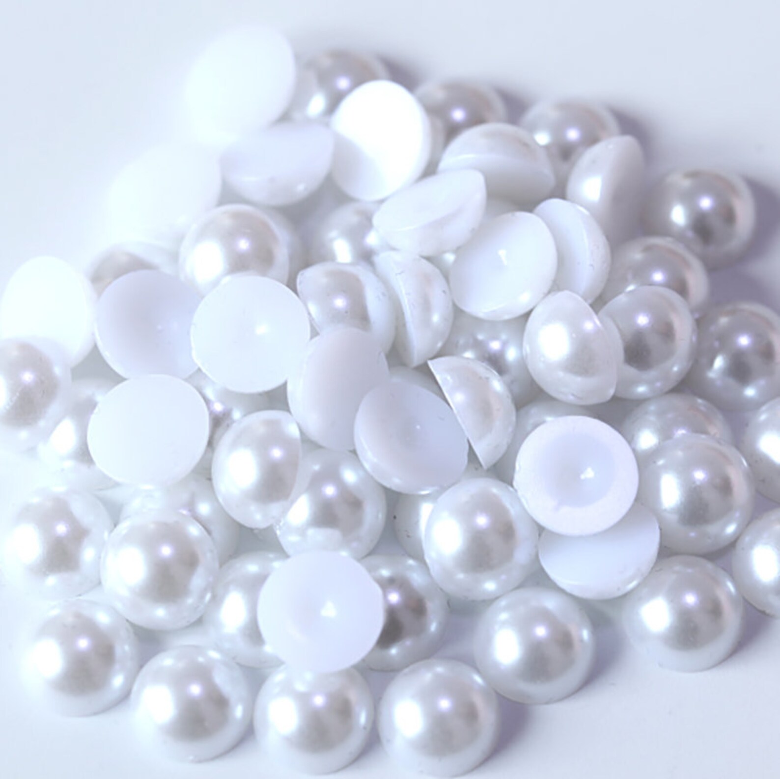 10000pcs White Flatback Half Round Pearls for Embellishments 2mm 3mm ...