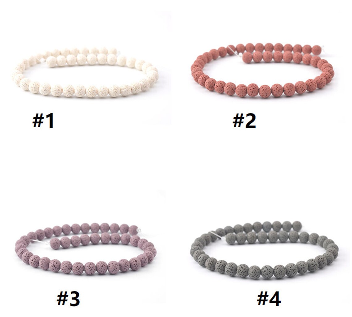 Lava Beads 20 Colors Round Lava Rock Beads Stone Volcanic - Etsy