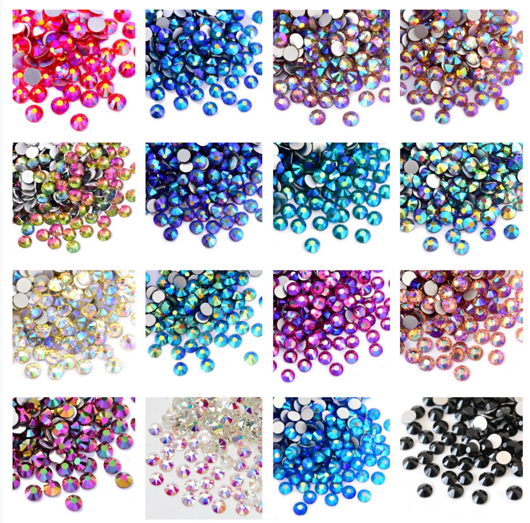 14400 GLASS Bulk Bag Non-hotfix AB Color Rhinestones 100 Gross Flatback ...