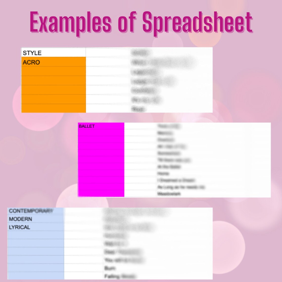 Dance Recital Themes & Song List: Studio Guide (digital Download) - Etsy