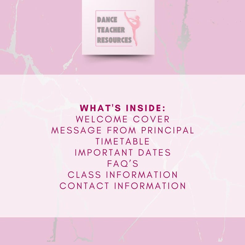 Dance Studio Parent Welcome Kit – Ready-to-use Booklet for New Family ...