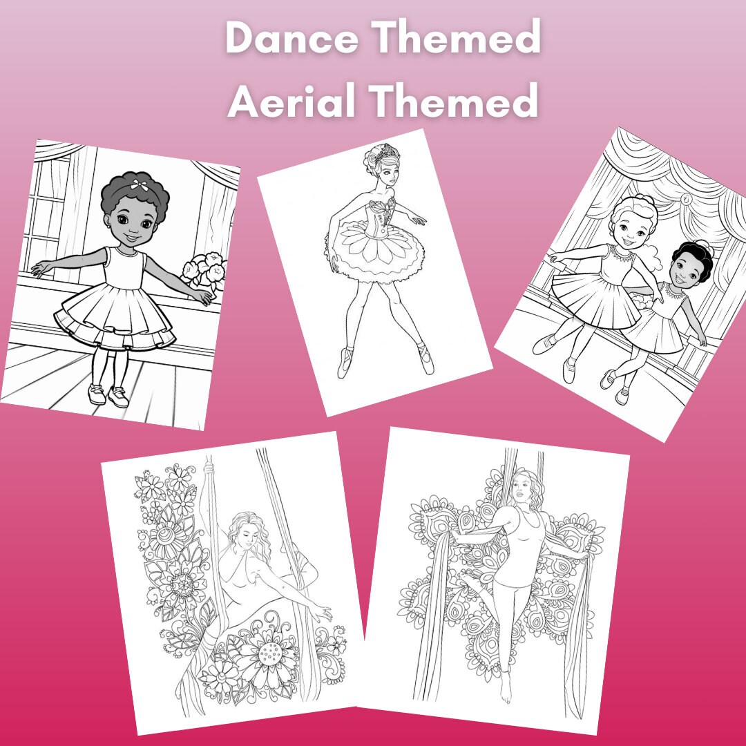 Aerial Silks Dance Kids Coloring Book - Dance Studio Owner Approved ...