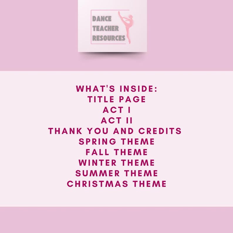 Dance Recital Program Template Bundle | Customizable & Printable PDF ...