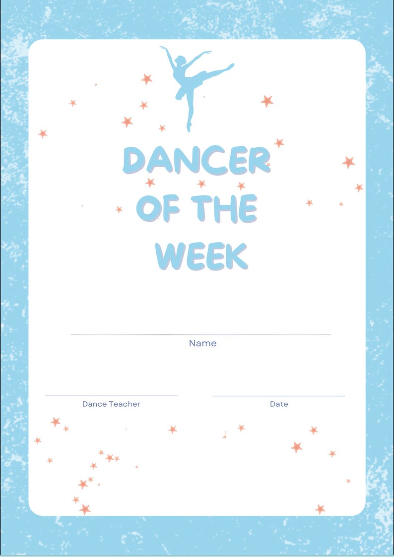 Dancer Certificates, Ballet Dancing Awards, Printable Teacher Awards ...