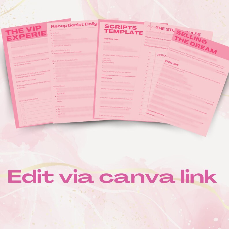 Dance Studio Front Desk Handbook: Admin & Team Management (canva ...