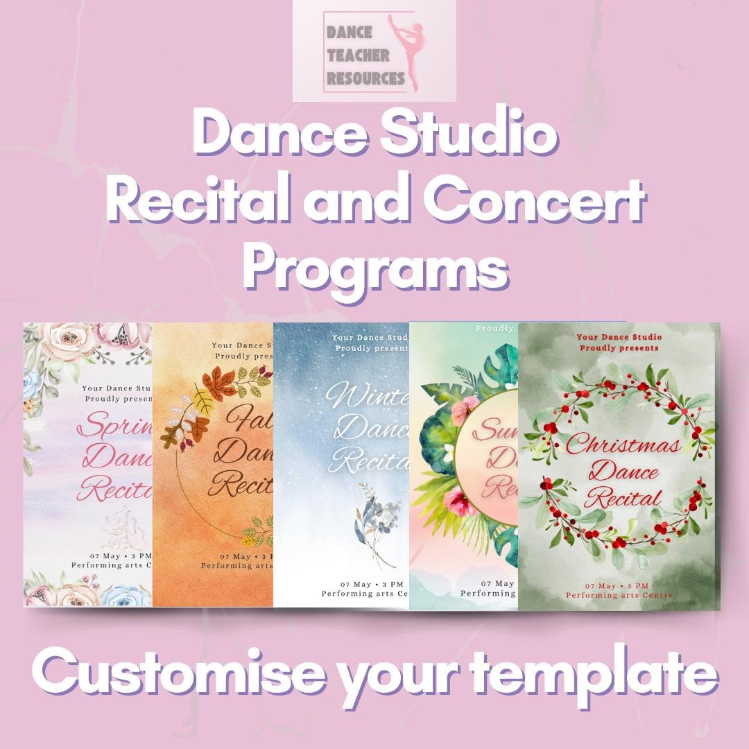 Dance Recital Program Template Bundle | Customizable & Printable PDF ...