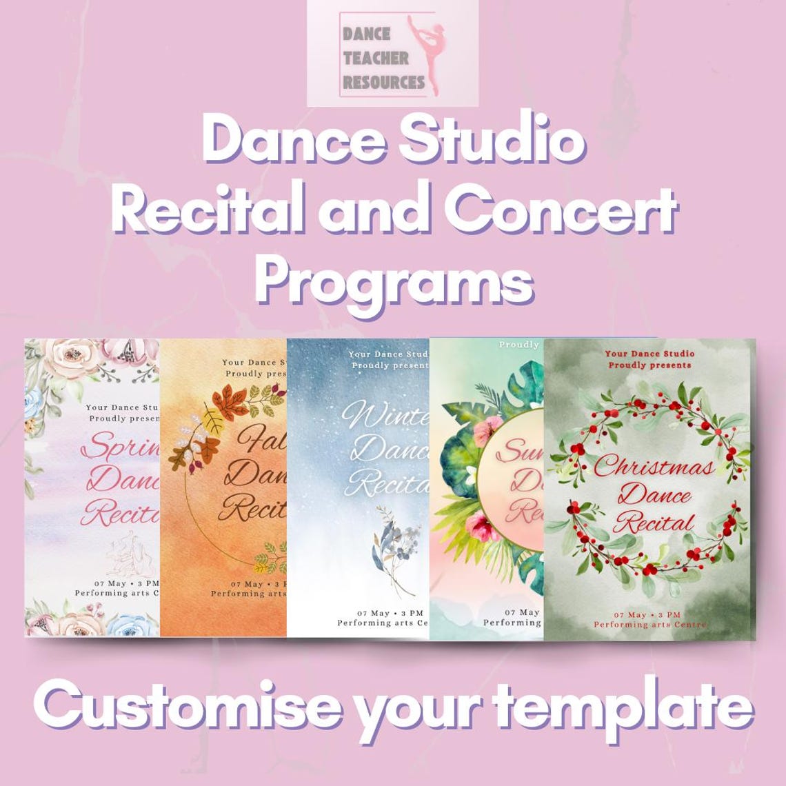Dance Recital Program Template Bundle | Customizable & Printable PDF ...
