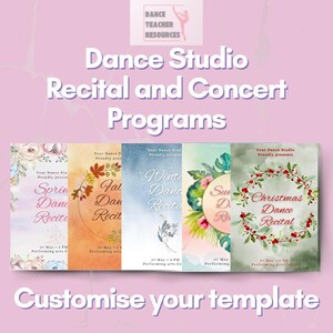 Dance Recital Program Template Bundle: Customizable PDF - Etsy