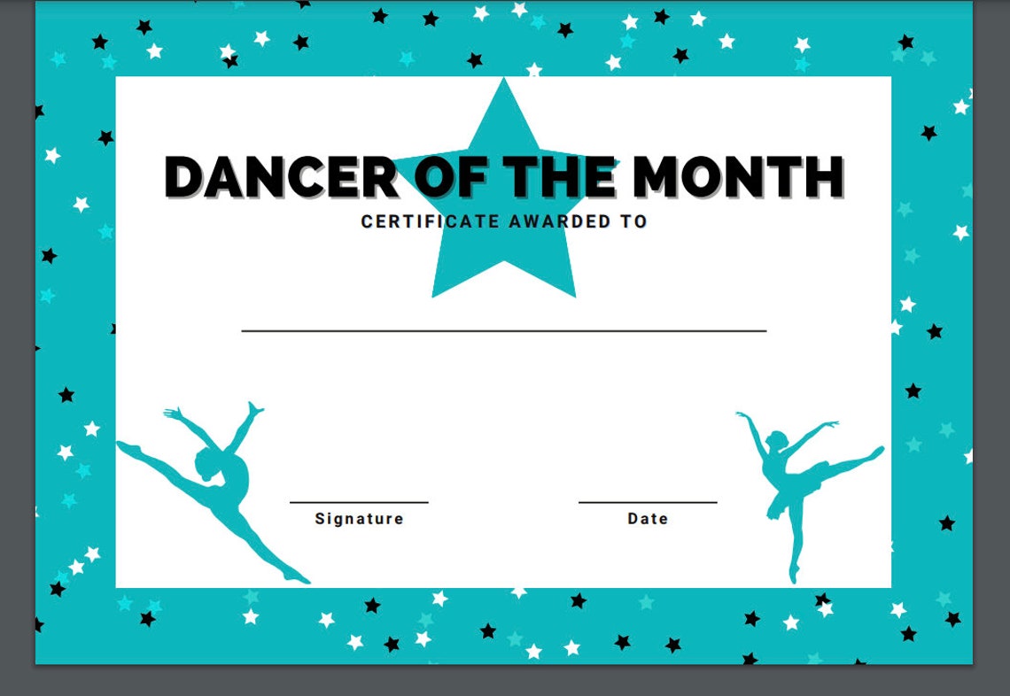 Editable Dance Studio Awards: Printable Certificate Templates (instant ...