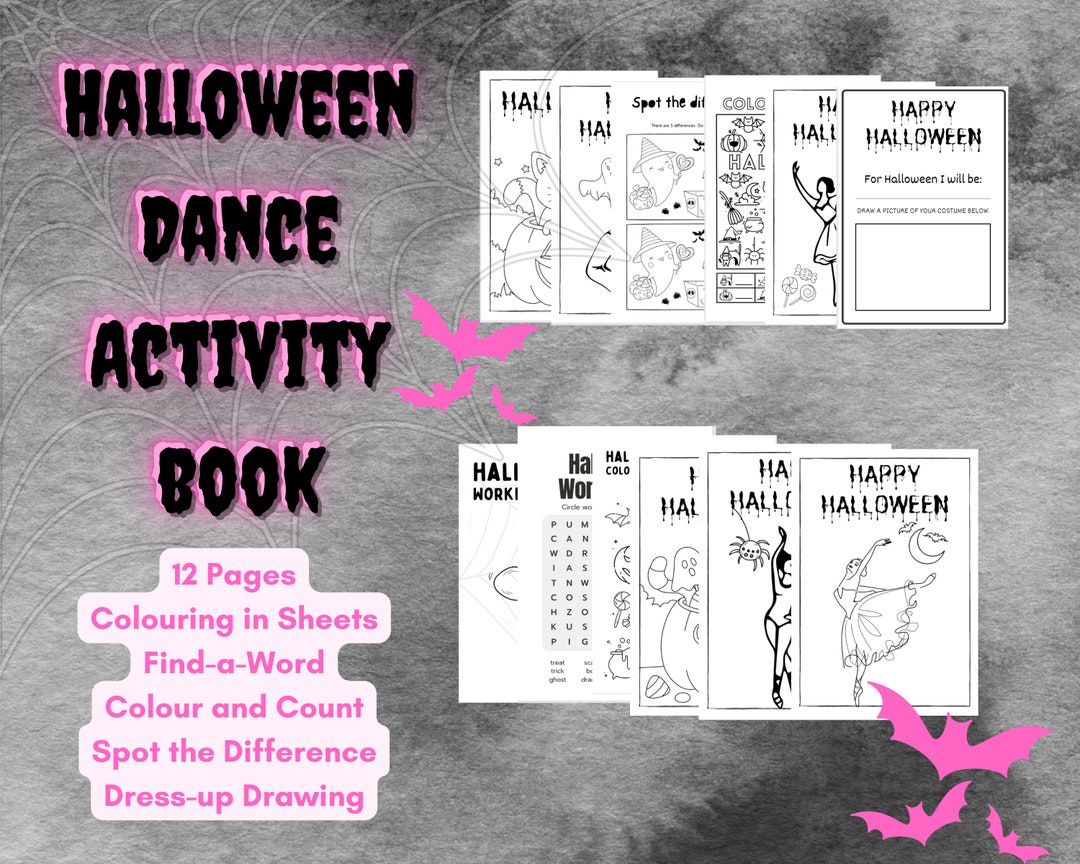 Halloween Coloring Pages + Activities | Dance Themed Fun Workbook for ...