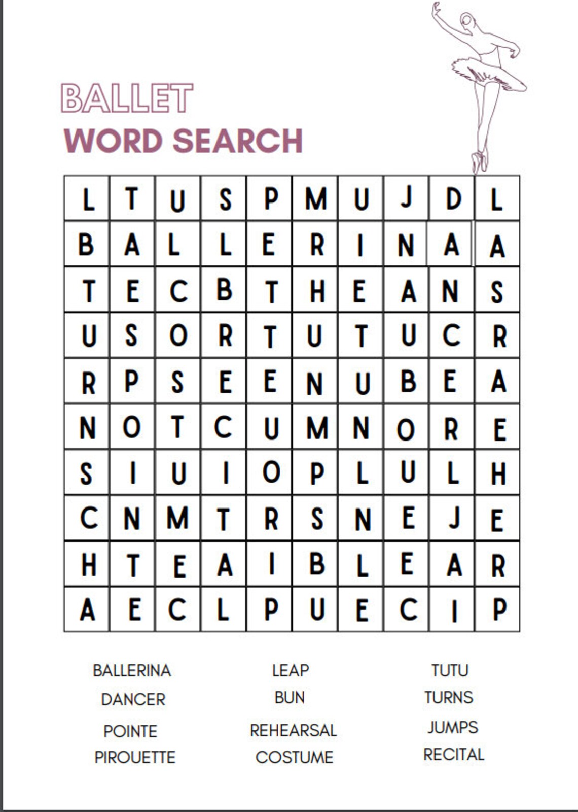 Ballet Dance Student Activity Workbook for Dance Teachers / - Etsy