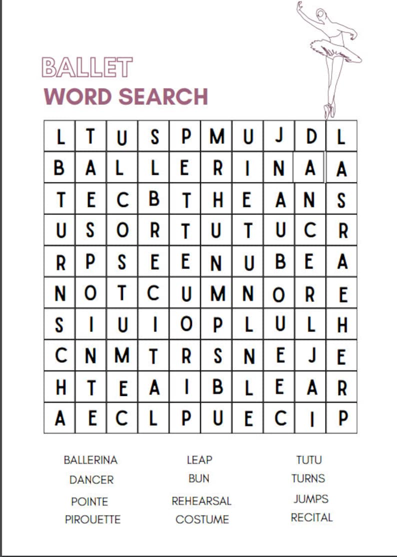 Ballet Dance Student Activity Workbook for Dance Teachers / - Etsy ...