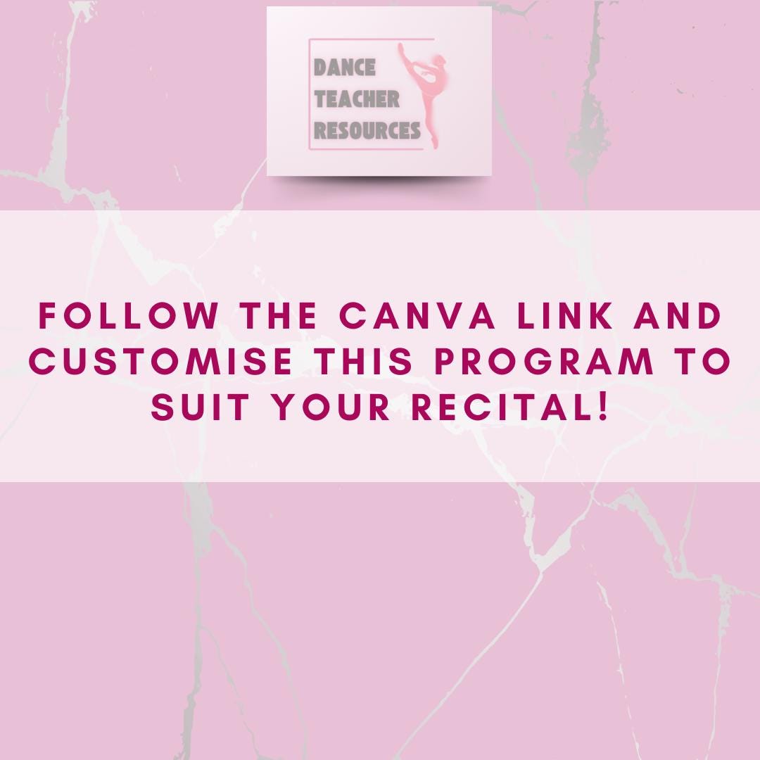 Dance Recital Program Template Bundle | Customizable & Printable PDF ...