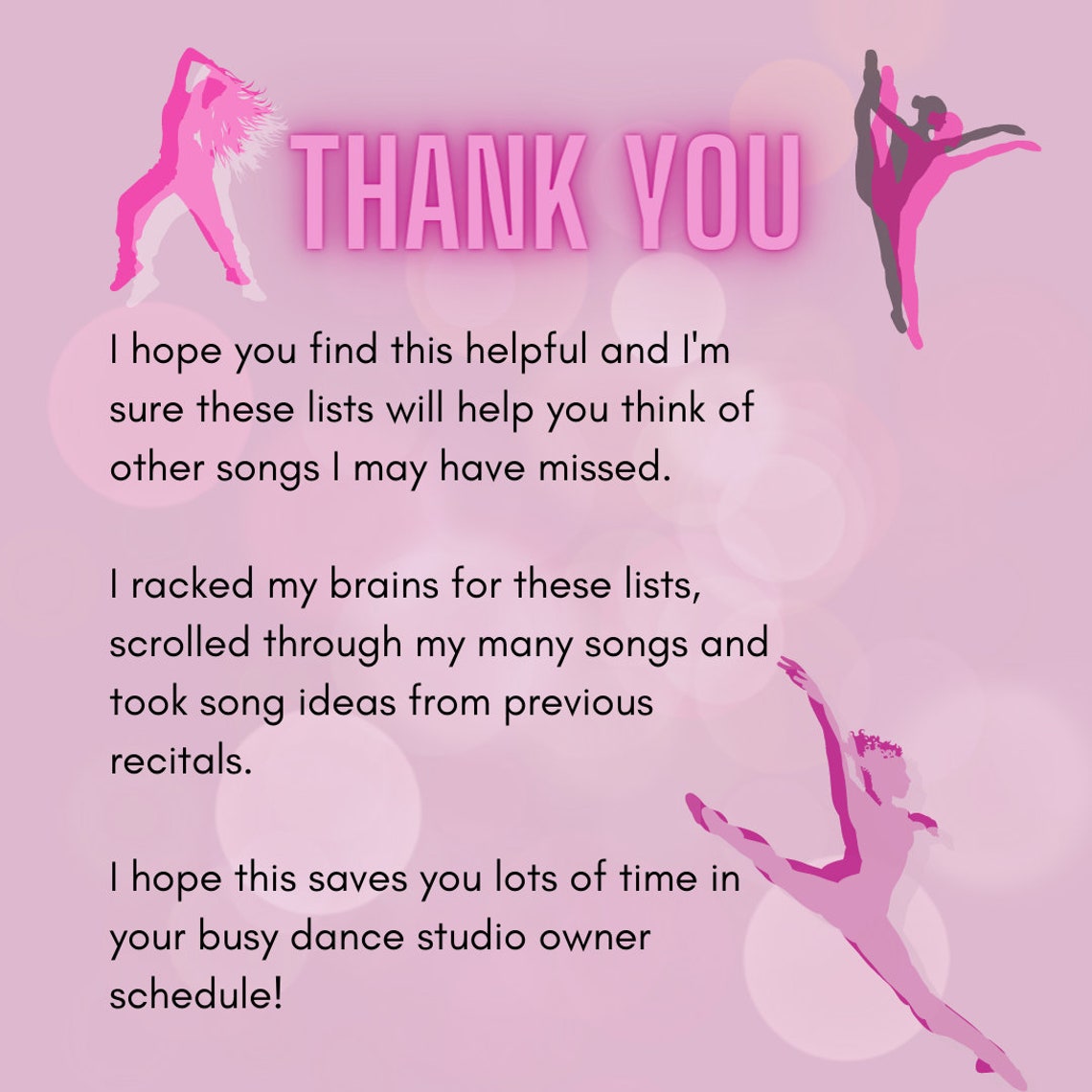 Dance Recital Themes & Song List: Studio Guide (digital Download) - Etsy