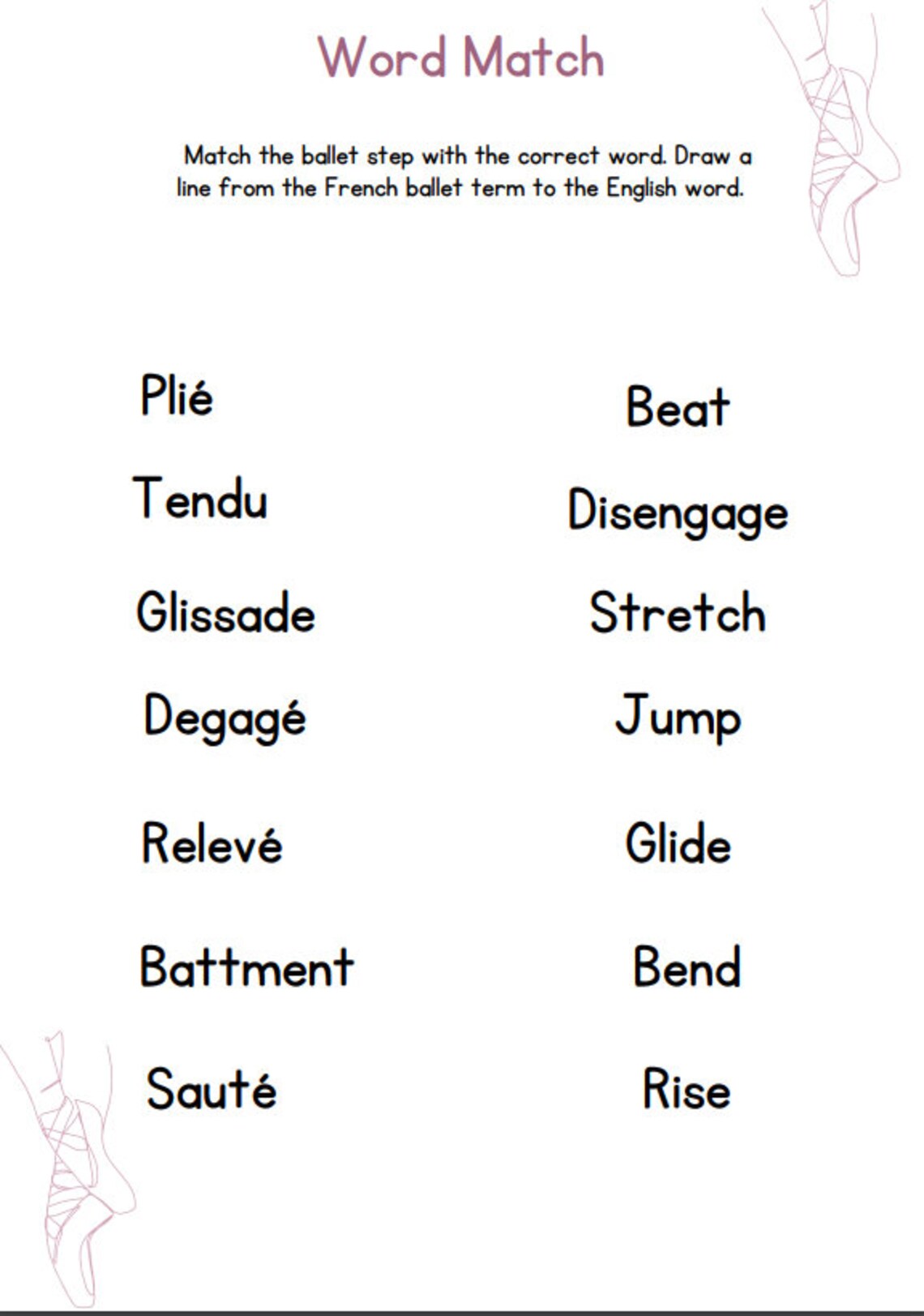 Ballet Dance Student Activity Workbook for Dance Teachers / - Etsy