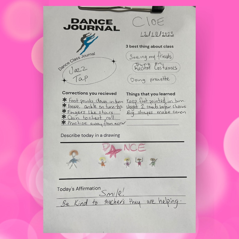 Dance Journal: Student Progress Tracker for Ballet, Hip Hop, Jazz - Etsy
