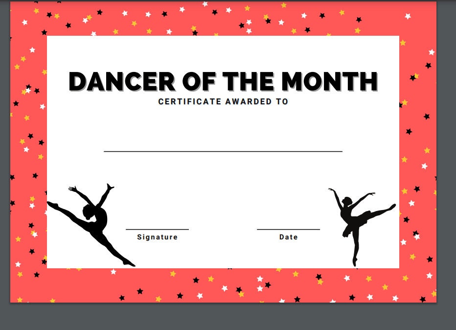 Editable Dance Studio Awards: Printable Certificate Templates (instant ...