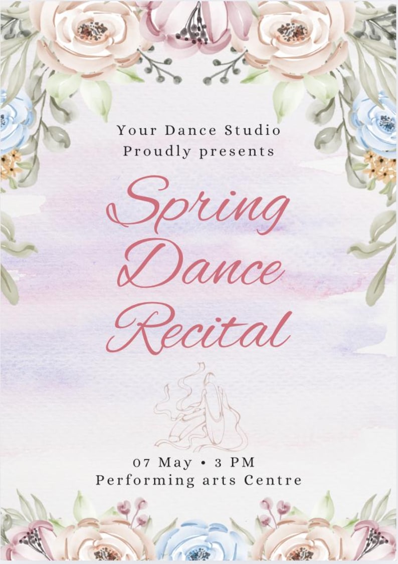 Dance Recital Program Template Bundle: Customizable PDF - Etsy