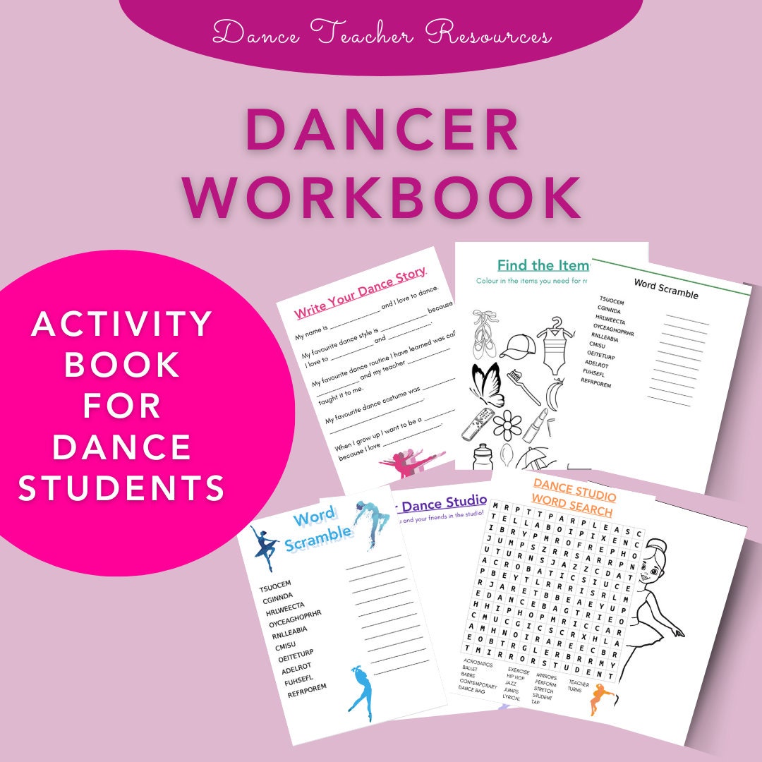 Dance Activity Workbook: Coloring Pages, Word Search - Etsy