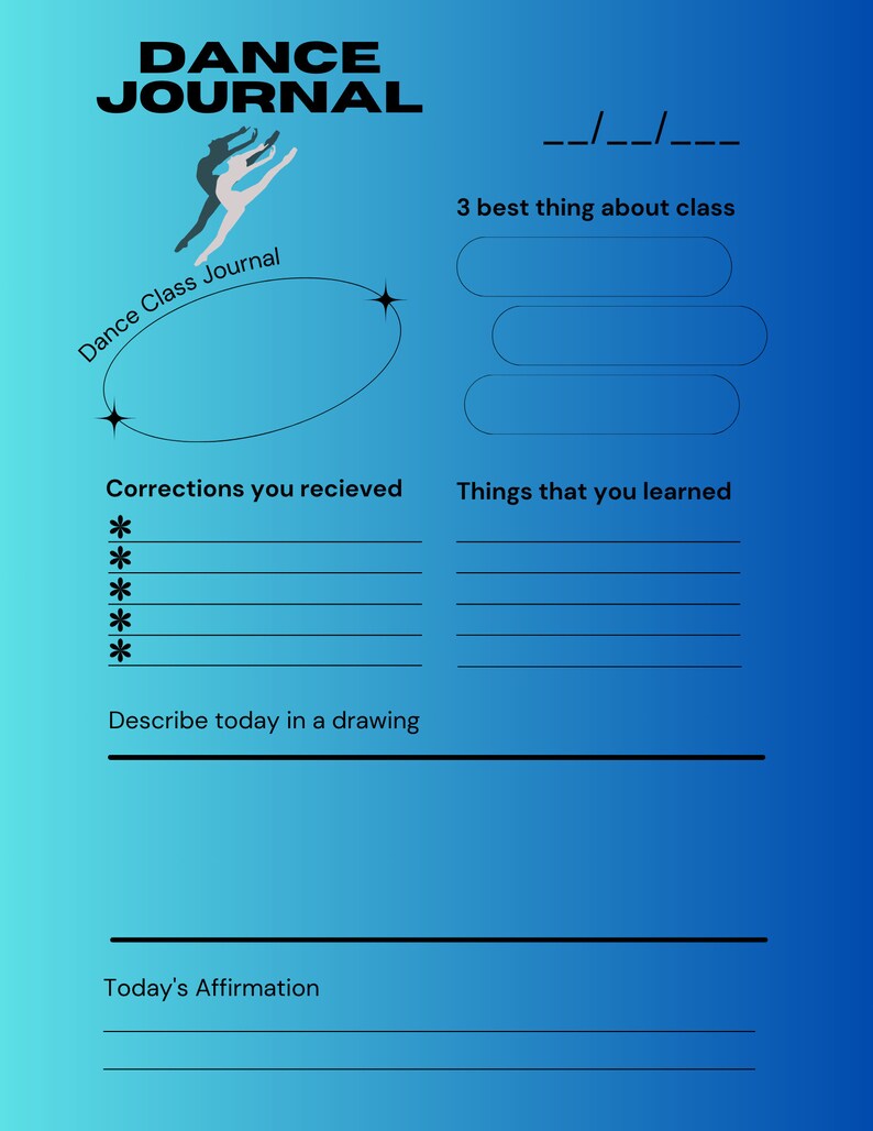 Dance Journal: Student Progress Tracker for Ballet, Hip Hop, Jazz - Etsy