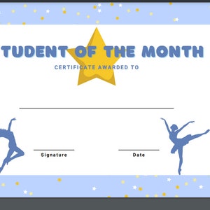 Editable Dance Studio Awards: Printable Certificate Templates (instant ...