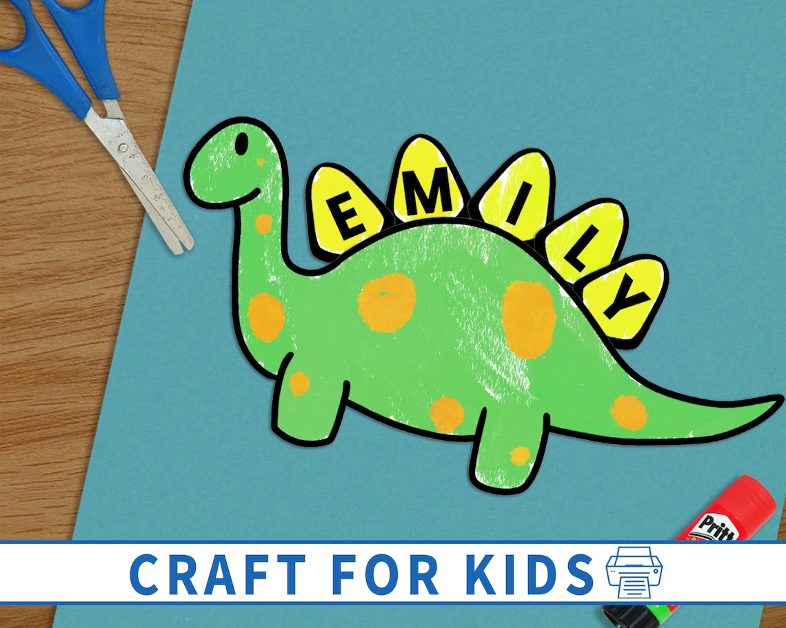Dinosaur Name Craft for Kids Printable Preschool Daycare - Etsy Canada