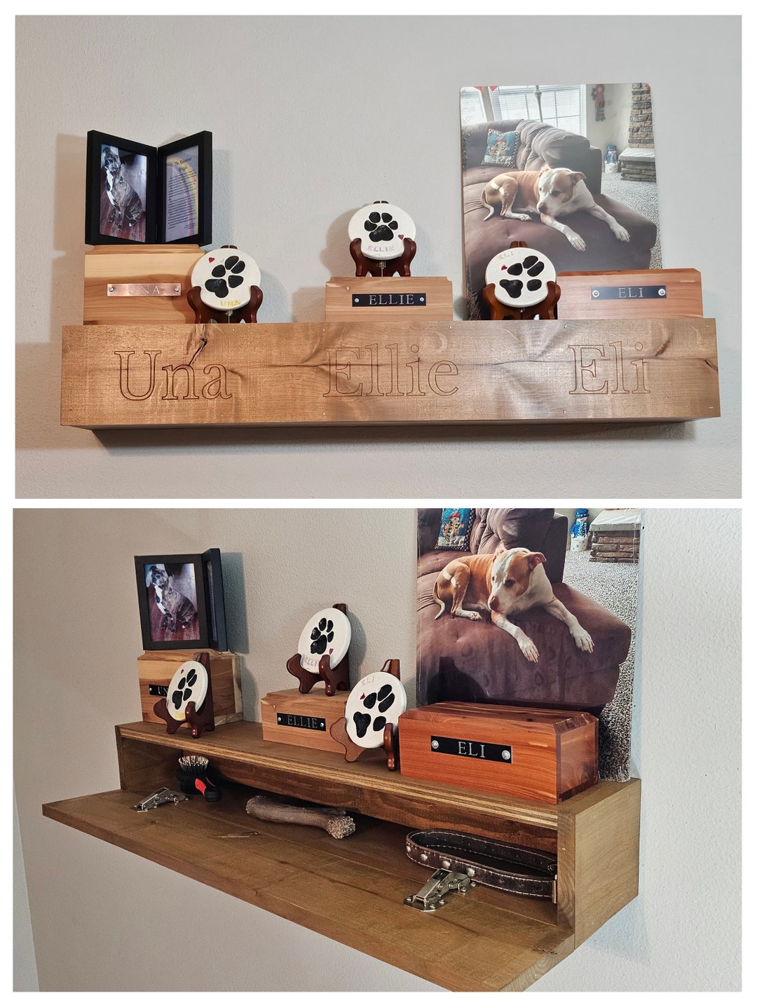 Personalized Floating Shelf With Storage Space and Engraving. - Etsy