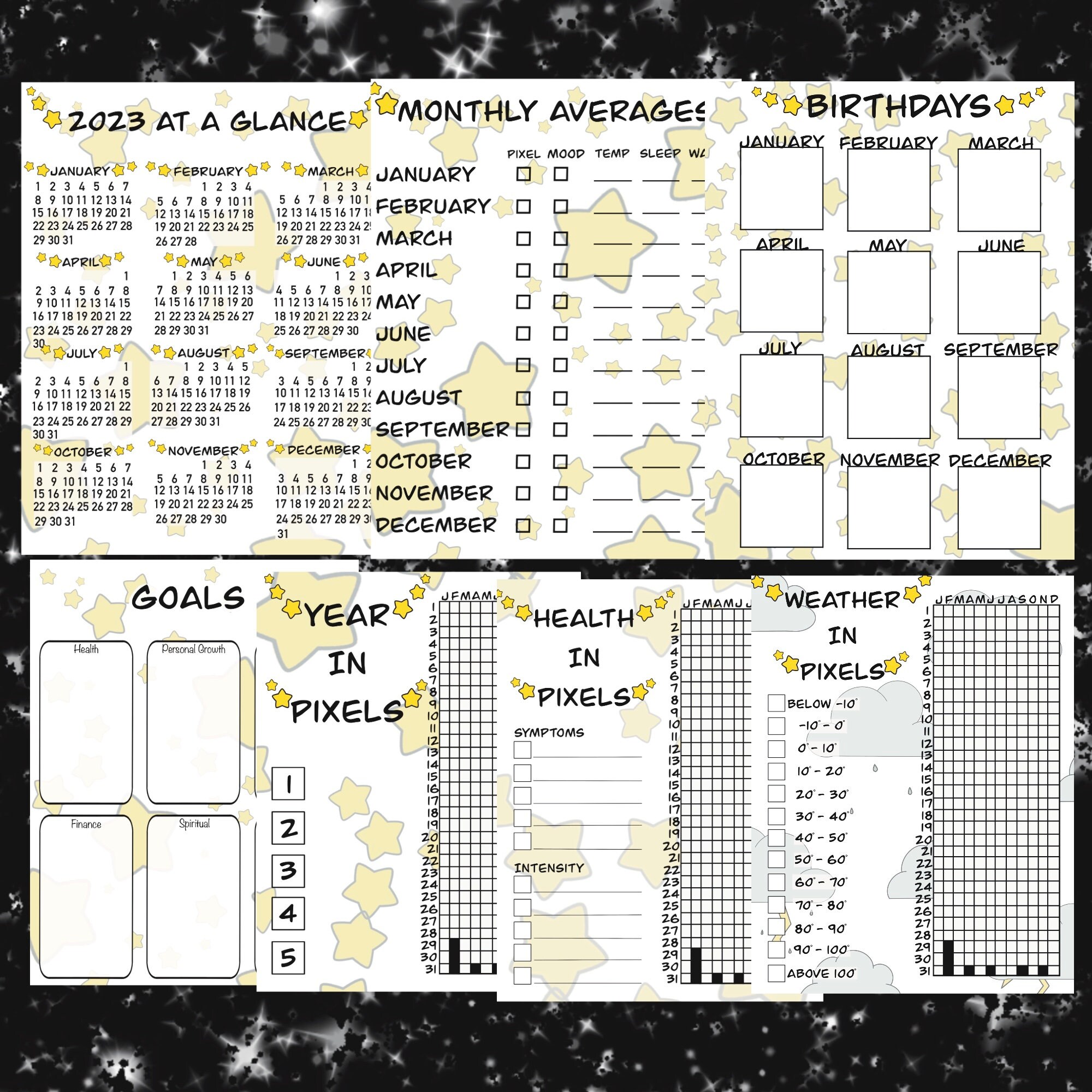 Full 2023 Yearly Starter Digital Journal Pages/dot Journal Pages ...