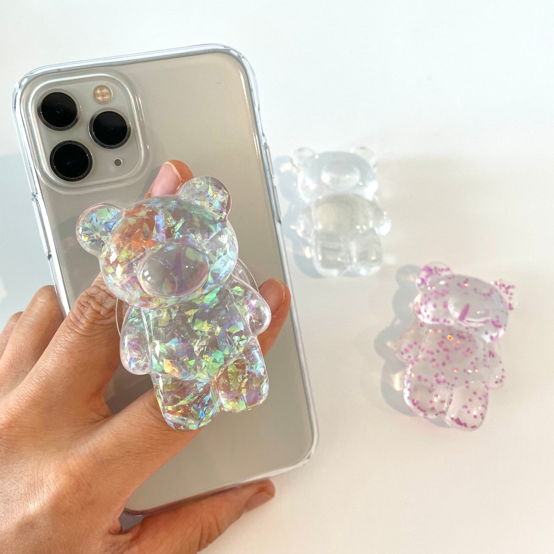 Glittery Cute Adorable Gummy Bear Teddy Bear Phone Griptok Cellphone ...
