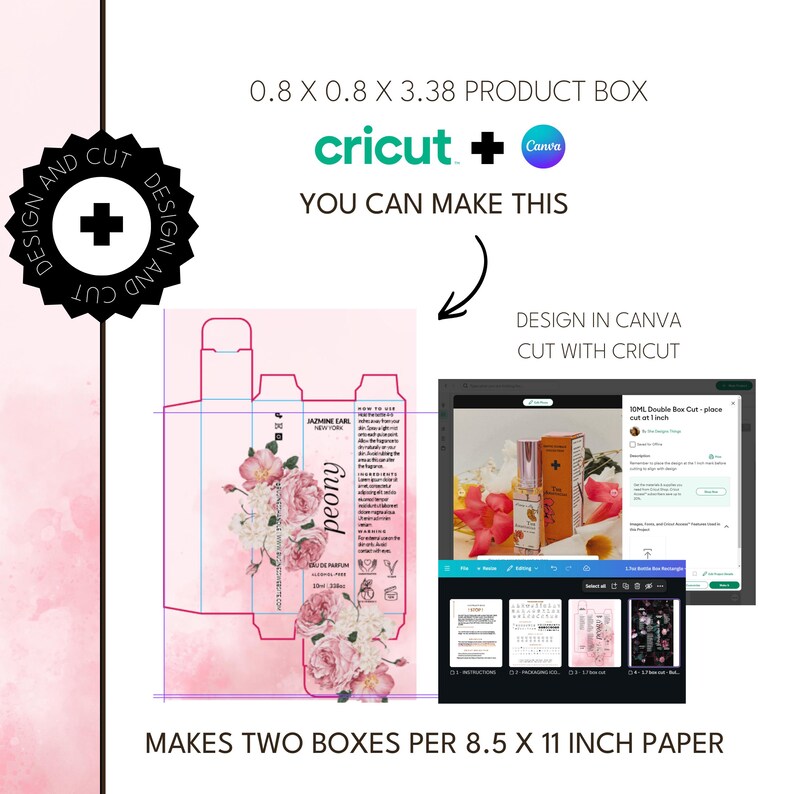 10ml Roll-on Box Template | Canva Design, Cricut Cut File (digital ...