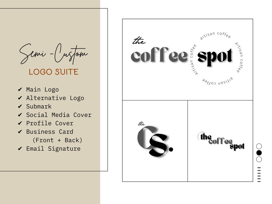 The Coffee Spot | Full Logo Kit | Coffee Shop Logo | Premade Logo ...