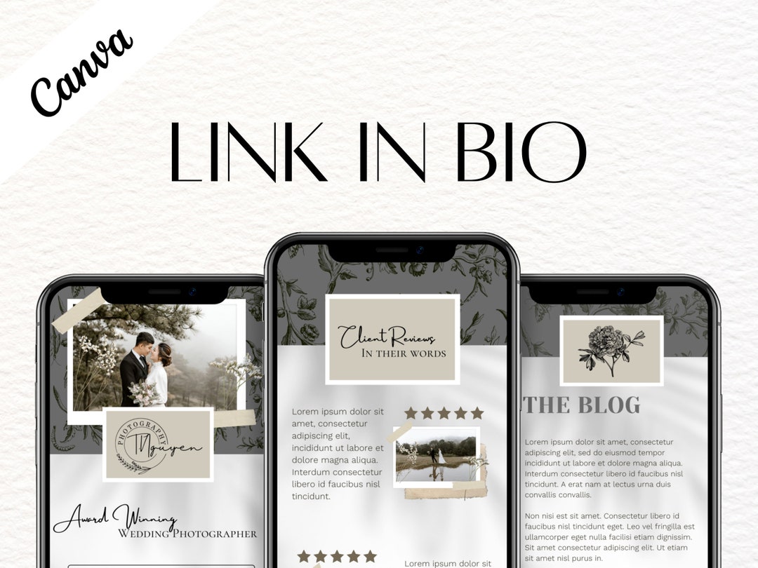 Canva Link in Bio Template Instagram Landing Page Link - Etsy