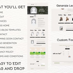 Google Site Template Green and Cream Theme for Google Sites - Etsy