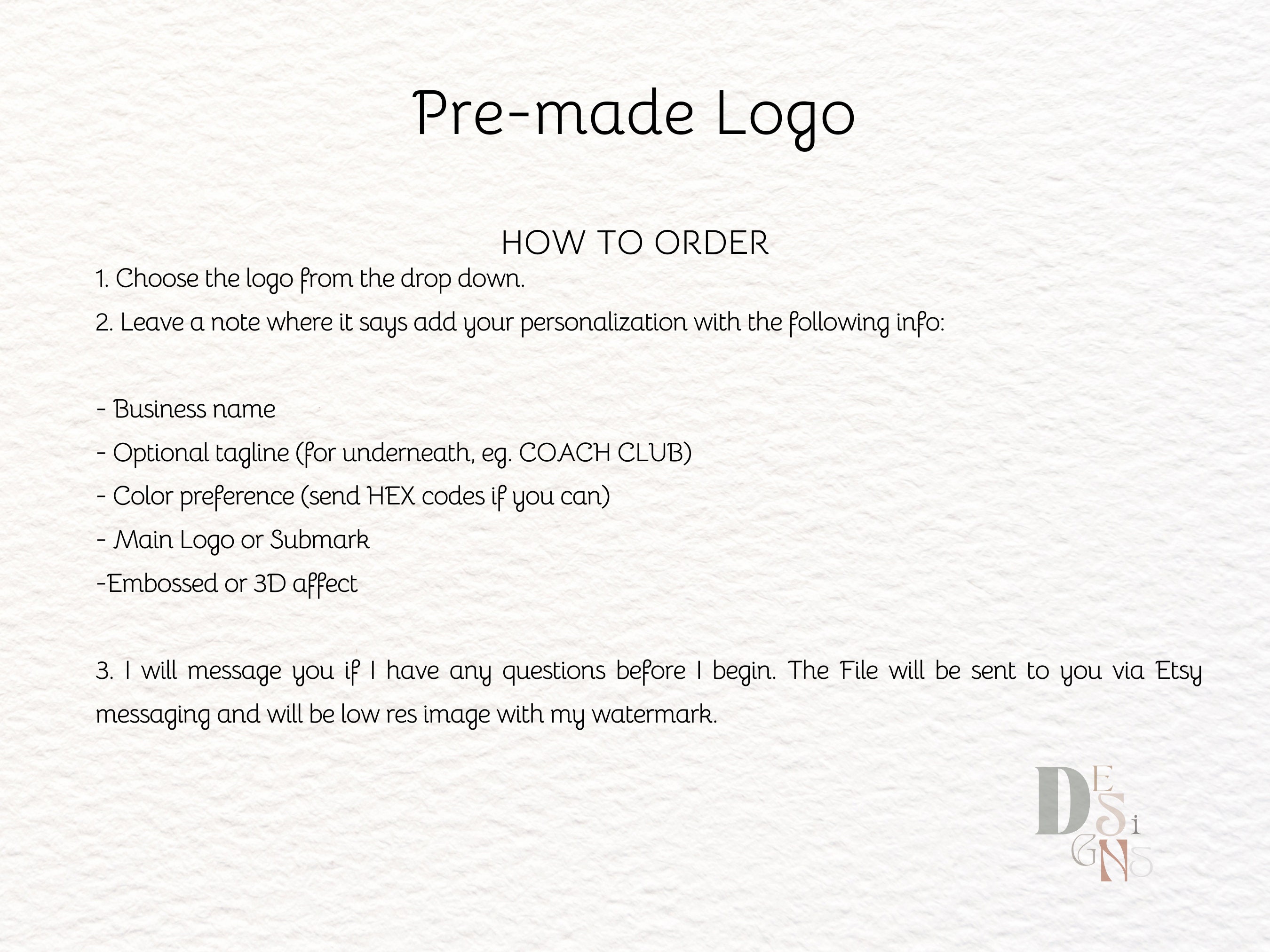 Logo Preview | Pre Made Logo Design | Branding Package | Premade Design ...