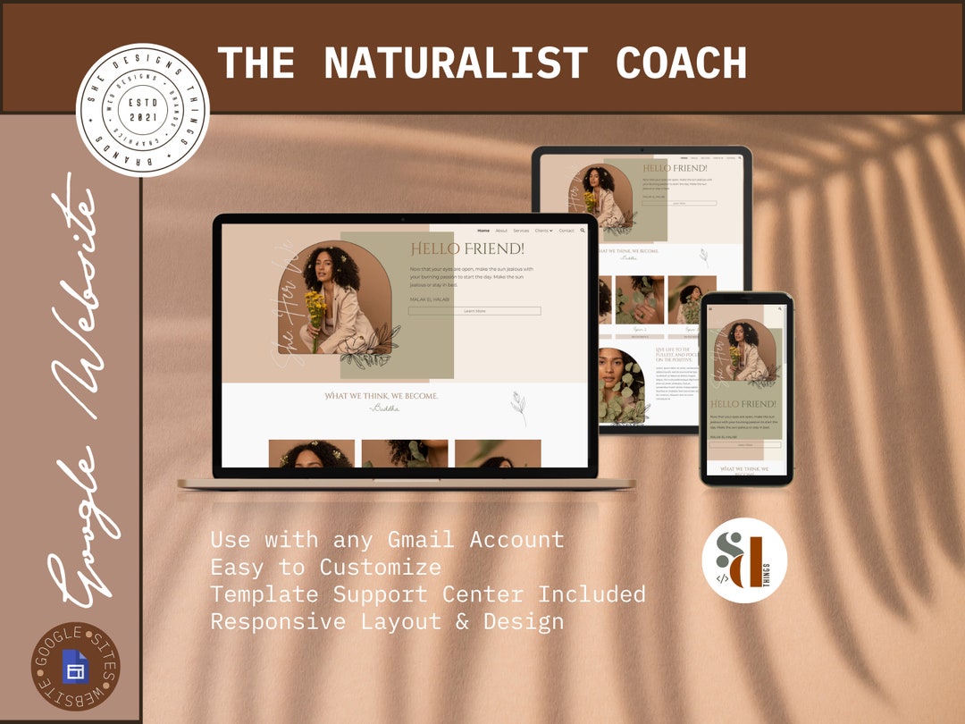 Google Sites Template Boho Theme for Google Sites Life Coach Website ...