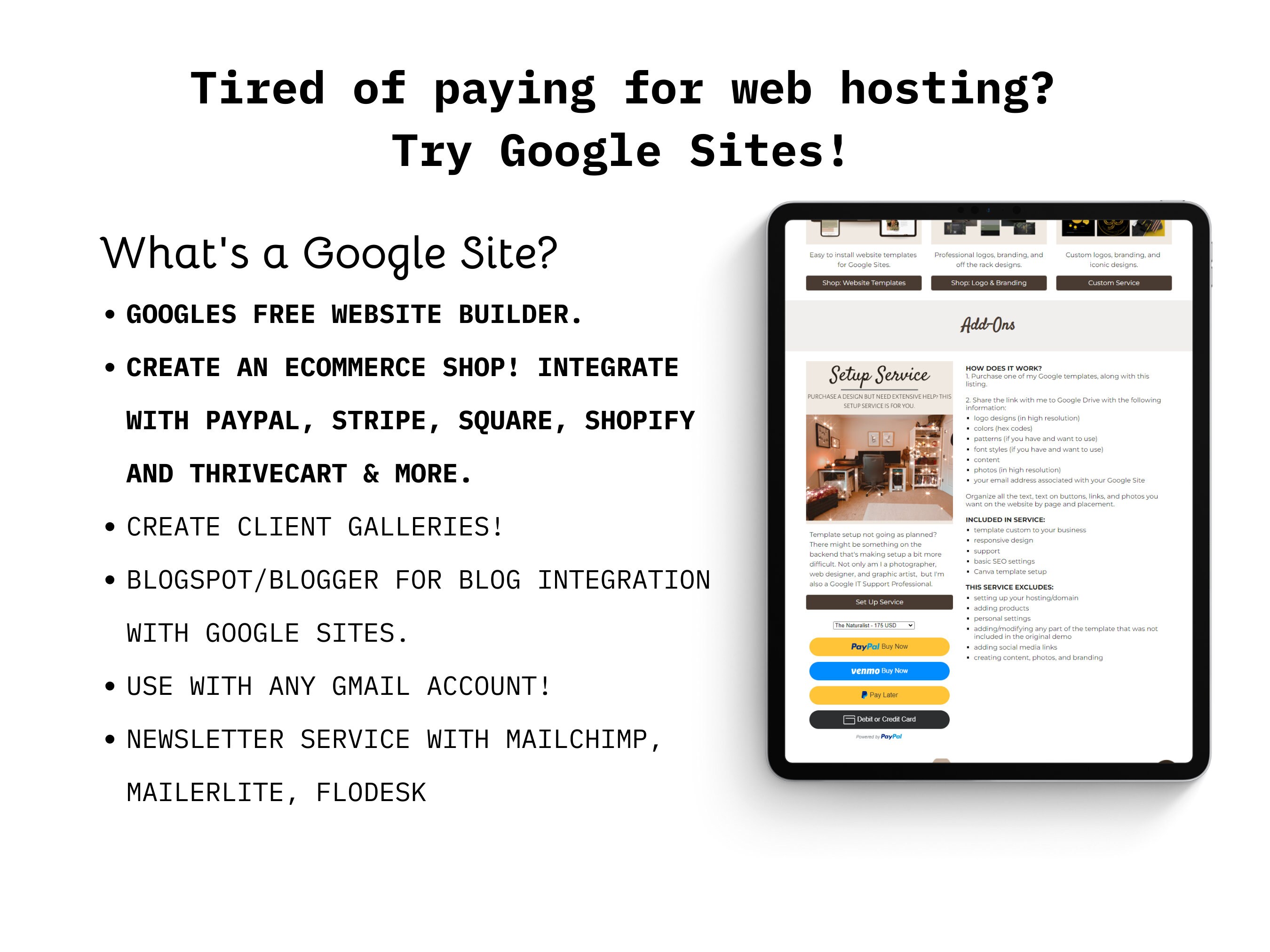 Google Site Template Theme For Google Sites Coach Website Etsy