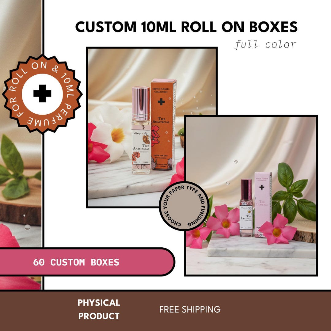 Custom 10ml Roll-on Bottle Box – Cosmetic Packaging, Tuck-end Design ...
