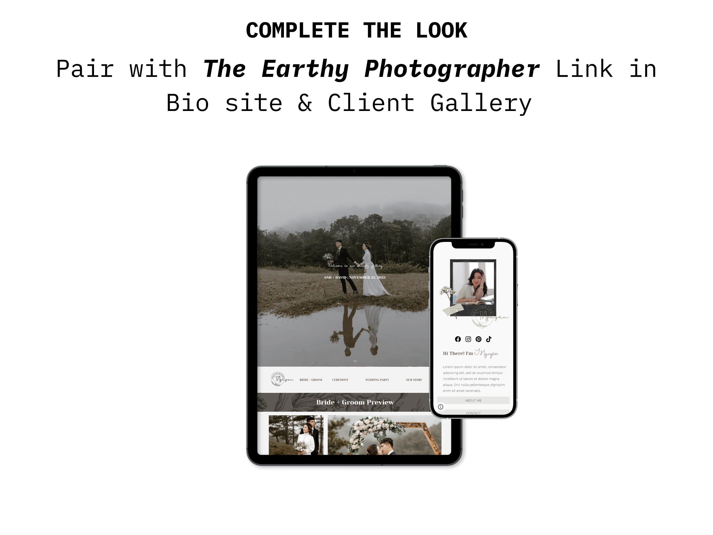 Earthy Photographer Google Sites Template | Website Design - Etsy